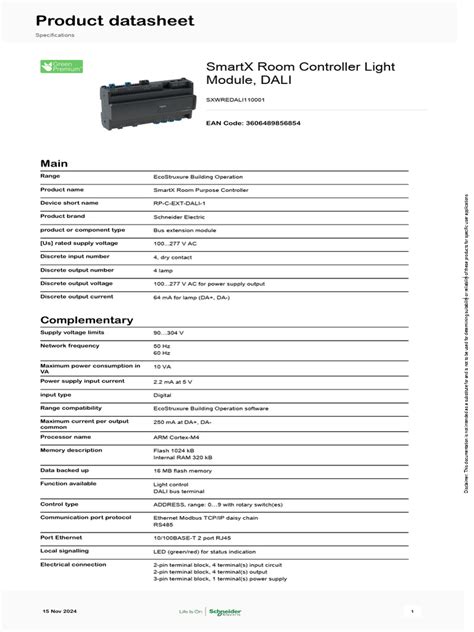 Schneider Electric Spacelogic Rp Controller Light Blind Modules Sxwredali110001 Pdf Power