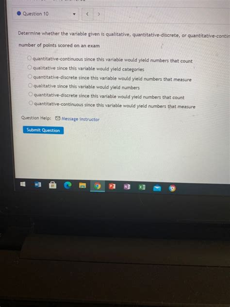 Solved Question 10 Determine Whether The Variable Given Is