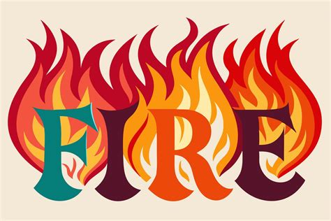 The Word Fire Is Written In Red Orange And Yellow 52214245 Vector Art