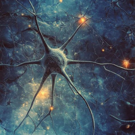 Illuminated Neural Network Visualizing Neuron Connections In The Brain