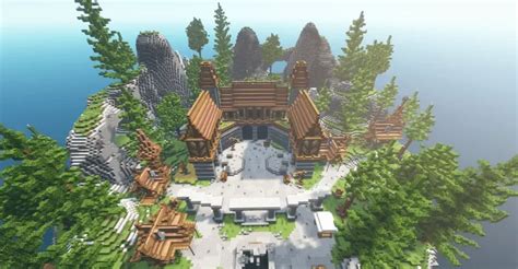 Floating Island Medieval Spawn Minecraft Map