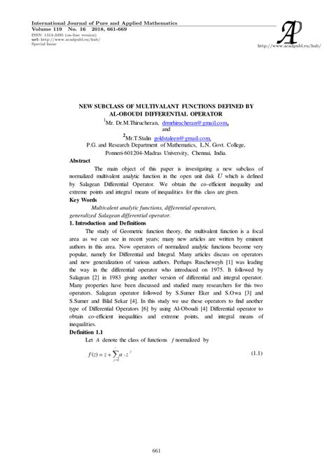 Pdf On A New Subclass Of Analytic Functions Defined By Using