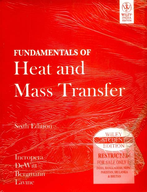 Fundamentals Of Heat And Mass Transfer 6th Edition Buy Fundamentals Of Heat And Mass Transfer
