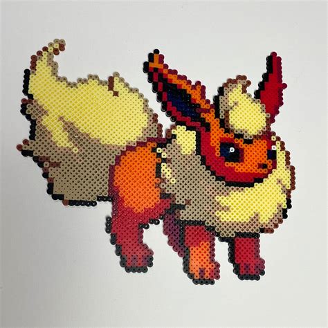Pokémon Flareon Perler Bead Art Etsy