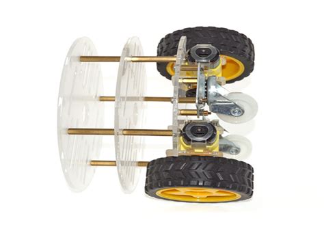 3 Layer Acrylic Arduino Car Chassis 66mm Tire Diameter 15 14 11 5cm