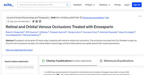 Retinal And Orbital Venous Occlusions Treated With Enoxaparin Scite