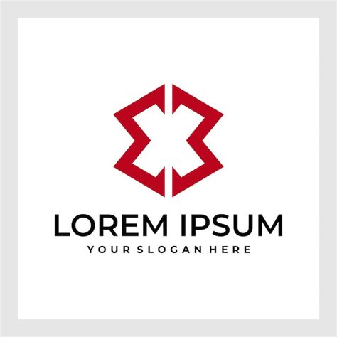 편지 X 로고 디자인 템플릿 일러스트 프리미엄 벡터