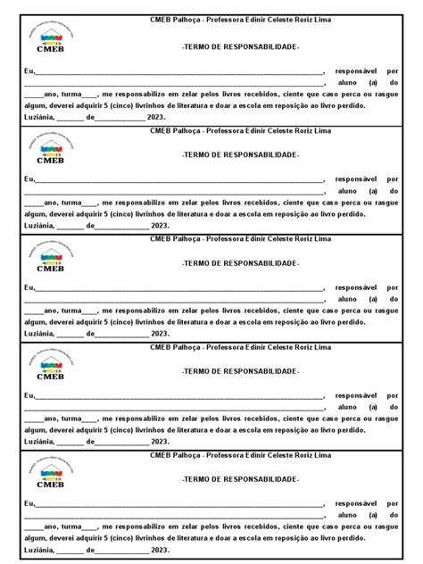Termo De Responsabilidade Pdf