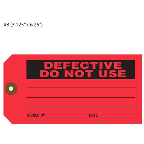 Custom Printed Defective Do Not Use Hang Tags St Louis Tag