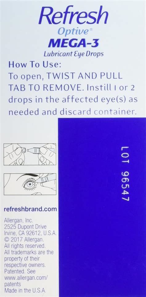 Buy Refresh Optive Mega 3 Lubricant Eye Drops 30 Single Pack Of 2 Online At Lowest Price In