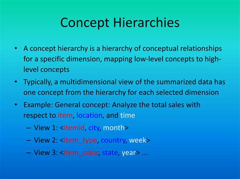 Data Warehouse 22 Concept Hierarchies In Data Modeling Pptx