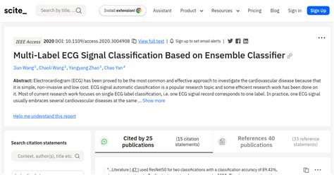 Multi Label Ecg Signal Classification Based On Ensemble Classifier Scite Report