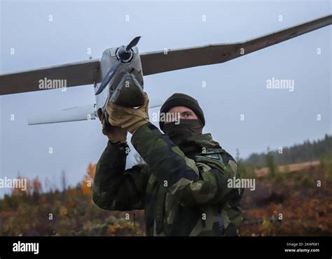 A Swedish Army Unmanned Aerial Vehicle Uav Operator Assigned To The Norrbotten Regiment