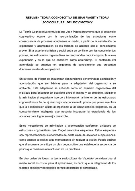 Teoria Cognoscitiva Teoría Jean Piaget Didactico