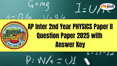 Ap Inter 2nd Year Physics Paper Ii Question Paper 2025 With Answer Key Download Pdf