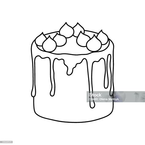 예쁜 낙서 케이크 메뉴 카페 비스트로 레스토랑 다방 빵집 라벨 포스터 배너 전단지 및 포장을위한 스케치 요소를 디자인하십시오 흰색 배경에 벡터 일러스트레이션 검은색에 대한