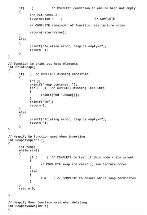 Solved Simple Heap Implementation Using An Array With