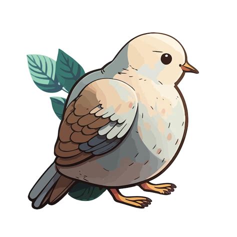 Premium Vector Cute Dove Cartoon Style