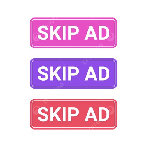Skip Ad Flat Button On White Background Vector Skip Ad Flat Button On
