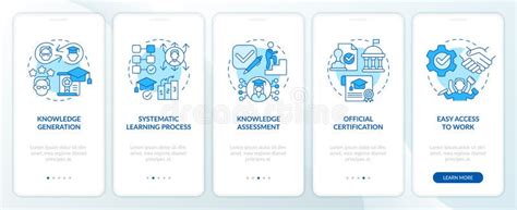 Advantages Of Formal Education Blue Onboarding Mobile App Screen Stock Vector Illustration Of