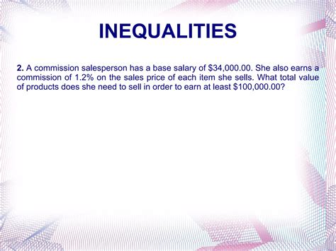 Inequalities Problems Ppt