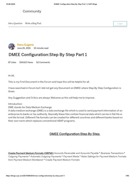 Dmee Configuration Step By Step Part 1 Sap Blogs2 Pdf Invoice