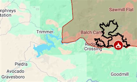 Map Garnet Fire Evacuations In Sierra Nevada Recreation Area Middle