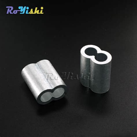 100 개갑 3mm 알루미늄 케이블 크림프 슬리브 로프 클립 피팅 루프 슬리브sleeve Crimpsleeve