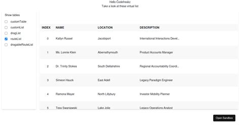 React Tailwind Table Forked Codesandbox