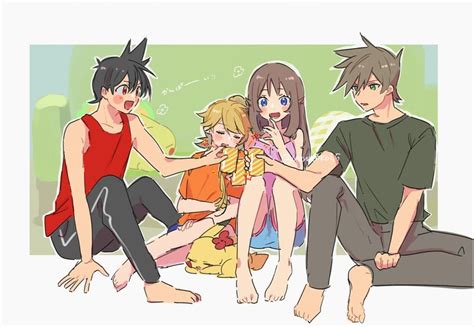 Pikachu Red Blue Oak Green Yellow And 1 More Pokemon And 1 More Drawn By Marutoko45