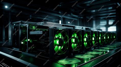 Premium Photo Image Of Gpus In Modern Dimly Lit Data Center Where Every Element Illuminated By