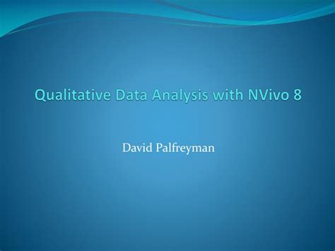 Ppt Qualitative Data Analysis With Nvivo 8 Powerpoint Presentation