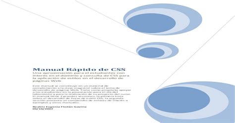 Manual Rápido De Css · Las Hojas De Estilo O Css Por Cascading Stylesheets Son Un Mecanismo