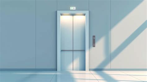 Premium Vector A White Door With A Green Exit Sign Above It