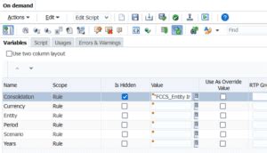 Oracle Cloud EPM Consolidation And Close Changing The Prompts For On Demand Rules Brovanture