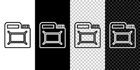 흑백 투명 한 배경에 격리 된 모터 머신 오일 아이콘에 대 한 설정 라인 Canister 오일 갤런 오일 변경 서비스 및 수리 엔진 오일 기호 벡터 0명에 대한 스톡 벡터