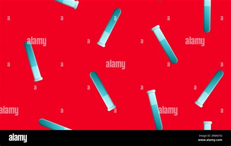 Endless Seamless Pattern Of Medical Scientific Medical Supplies Laboratory Chemical Blue Flasks