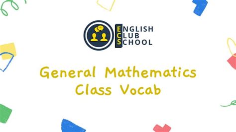 General Mathematics Class Vocab Pdf