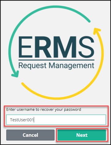 ERMS Online Password Reset ERMS