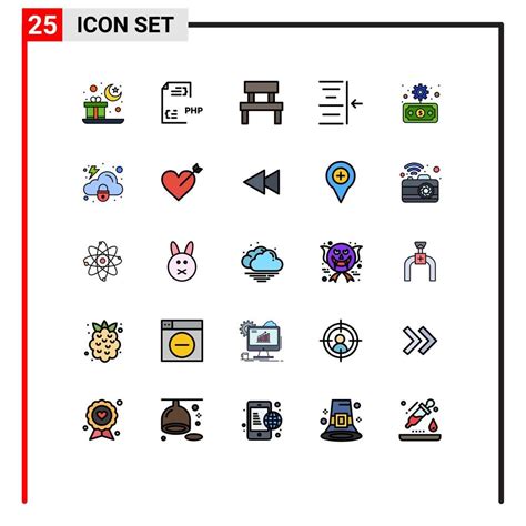 Universal Icon Symbols Group Of 25 Modern Filled Line Flat Colors Of