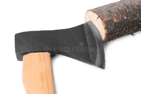 Metal Ax In Wooden Log On White Background Stock Image Image Of Industry Rural 274357999