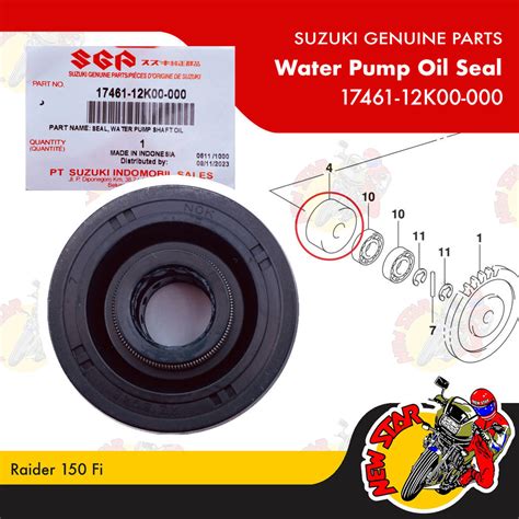 17461 12k00 000 Water Pump Oil Seal Suzuki Parts Raider 150 Fi