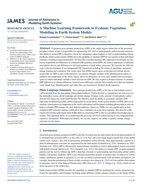 Pdf A Machine Learning Framework To Evaluate Vegetation Modeling In