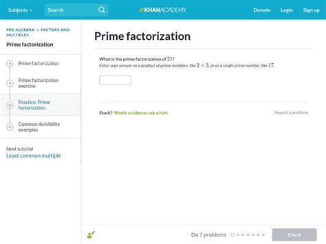 Khan Academy Prime Factorization Unknown Type For 5th 6th Grade Lesson Planet