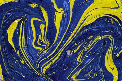 수채화 종이 배경에 화려한 대리석 잉크 질감 프리미엄 사진