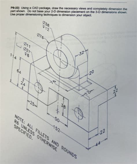 solved p8 33 ﻿using a cad package draw the necessary views