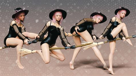 20 Witch Broom Poses Broom Prop For G8f Daz Content By Iamafox