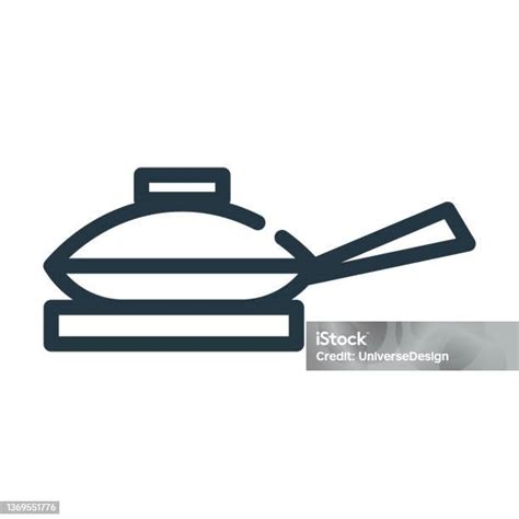 팬 얇은 선 아이콘 요리 부엌 개념 고립 된 윤곽 기호에서 선형 아이콘을 요리 웹 디자인 및 앱에 대한 벡터 그림 기호 요소입니다 0명에 대한 스톡 벡터 아트 및 기타