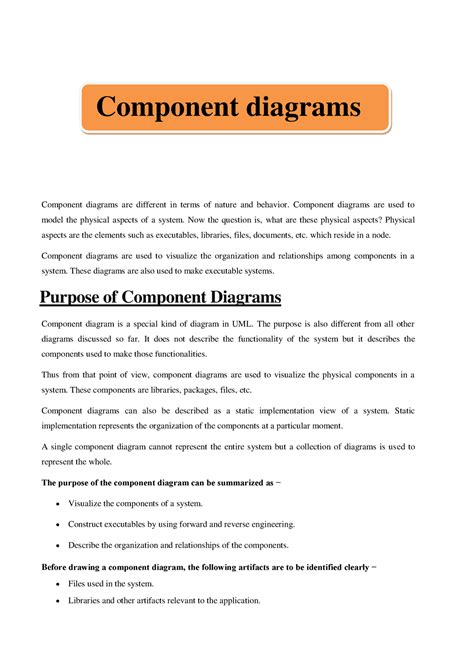 Component Diagrams This Is A Practical Material For Preparing OOAD Subject Component
