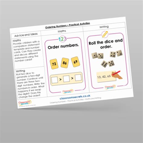 Year 1 Ordering Numbers Practical Activities Resource Classroom Secrets